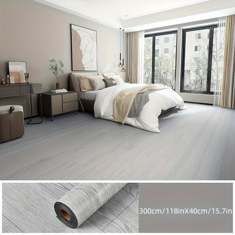 A Roll of 3D Vintage Wood Grain Self-Adhesive Wallpaper, Easy to Peel ...