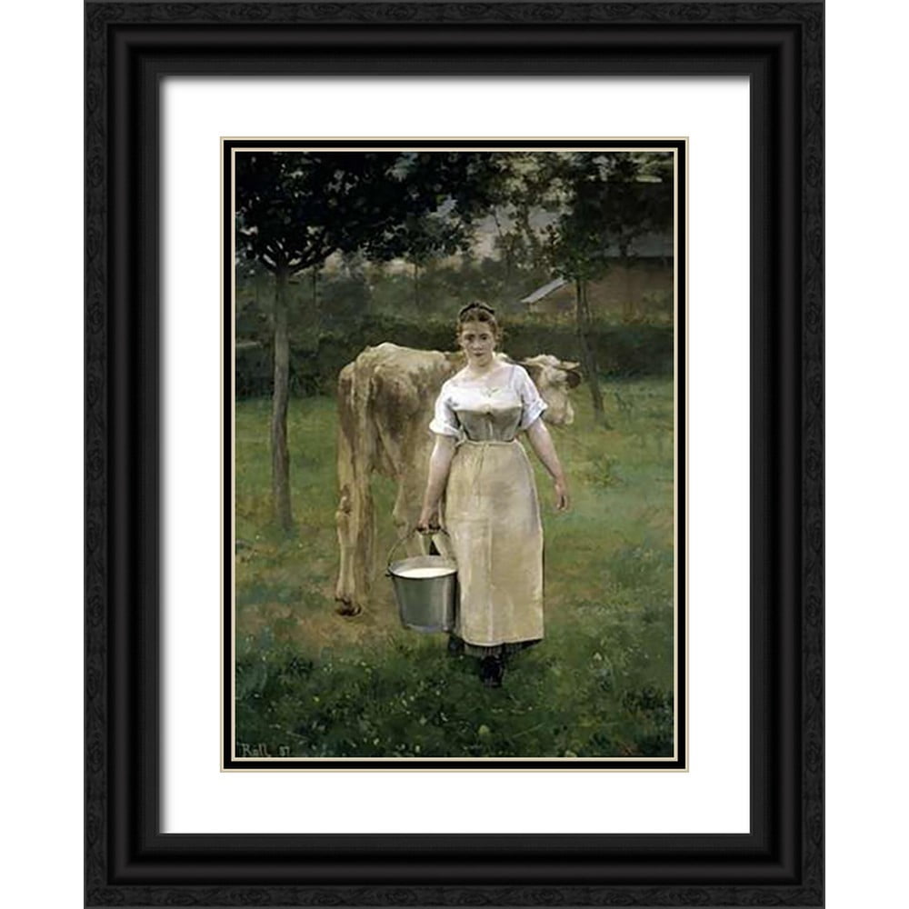 Roll, Alfred Philippe 11x14 Black Ornate Wood Framed with Double ...