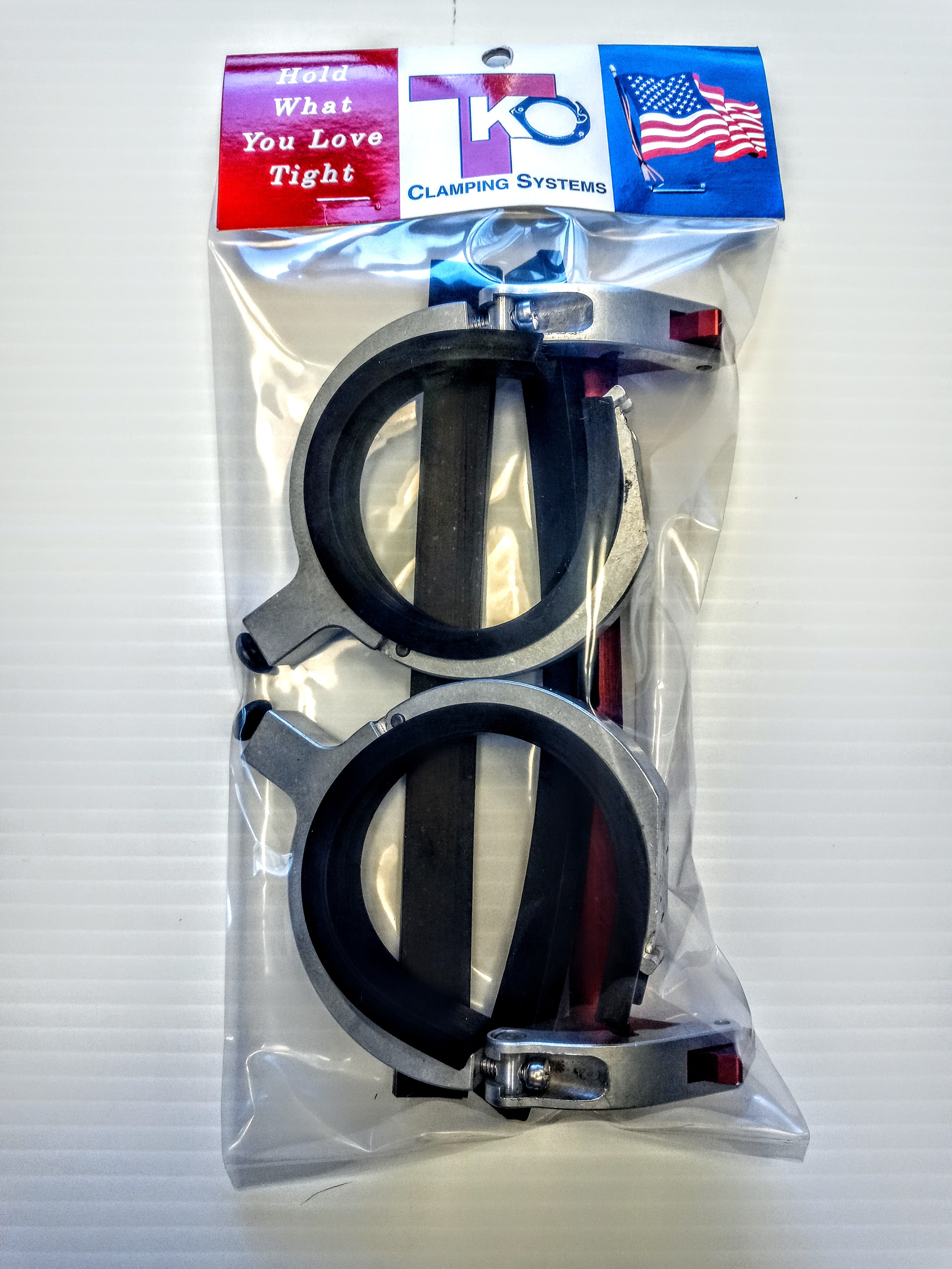 Roll Bar Fastener - 2 1/4 or 2 3/8 inch diameter. Silver Two Clamp TKO ...