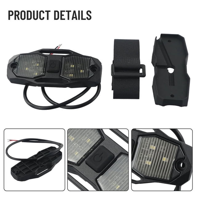 Roll Bar Mount LED Dome Light Rock Light with Switch Universal for -RZR ...