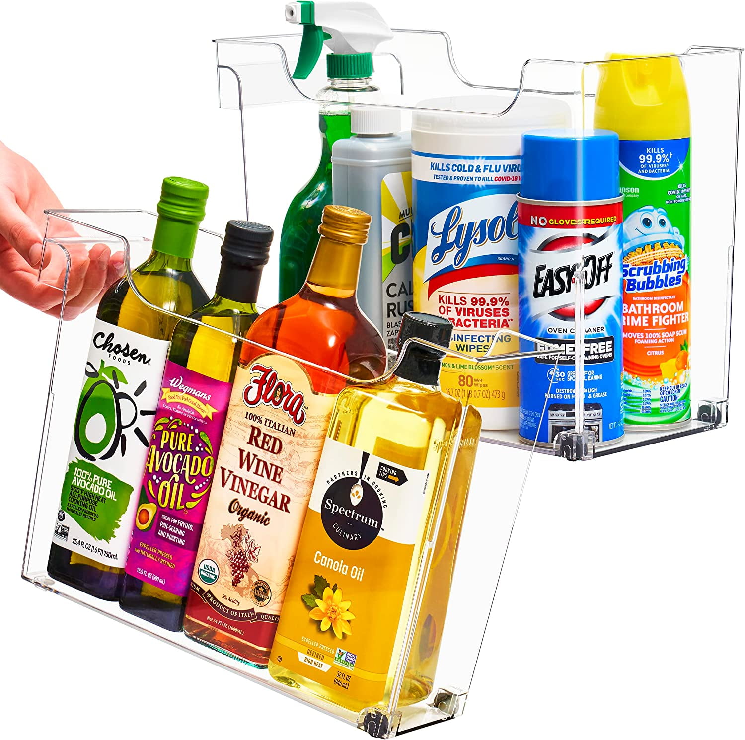 Roll Out Bottle Organization Bins - 2 Sizes Pantry Under Sink Organizer ...