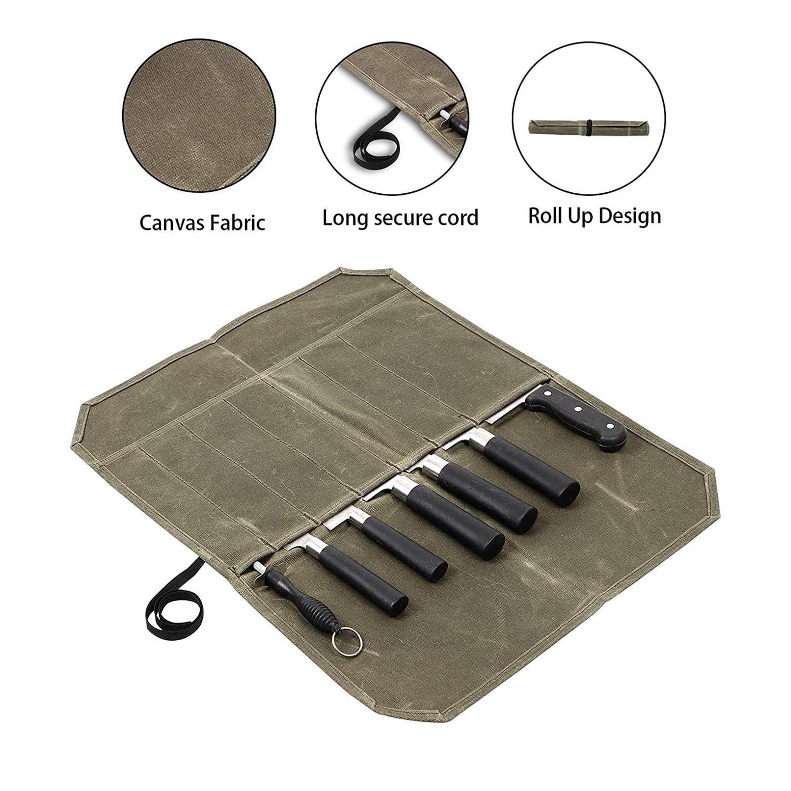 Roll Case Pouch Bag Storage Pockets Roll Bag Pouch Cutlery Carrier for ...