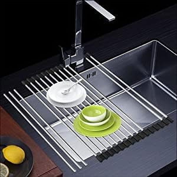 Roll Up Dish Drying Rack 21" x 16" - Over The Sink for Kitchen Counter ...