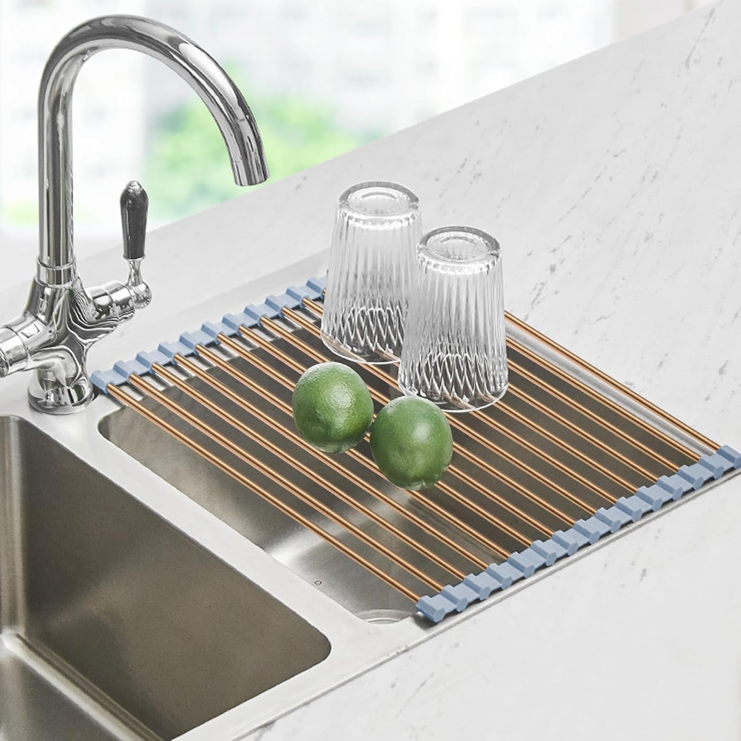 Roll Up Dish Drying Rack, Sink Drying Rack for Kitchen Countertop ...