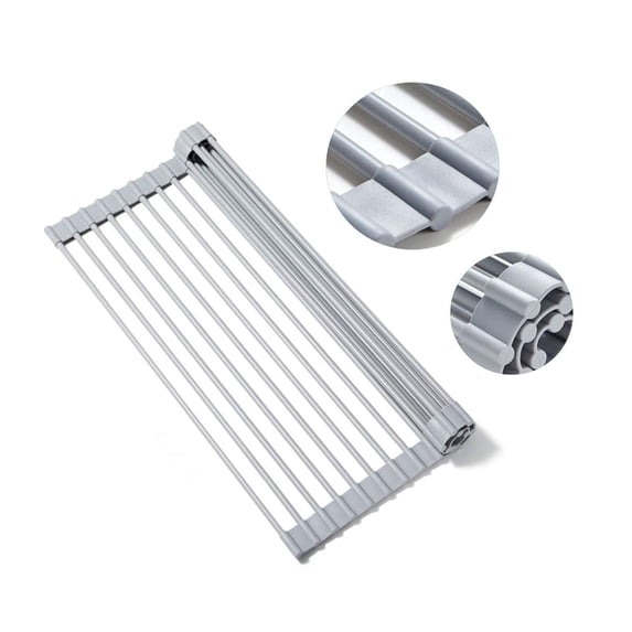 Roll Up Dish Drying Rack Over The Sink.foldable Kitchen Drainer Fully ...