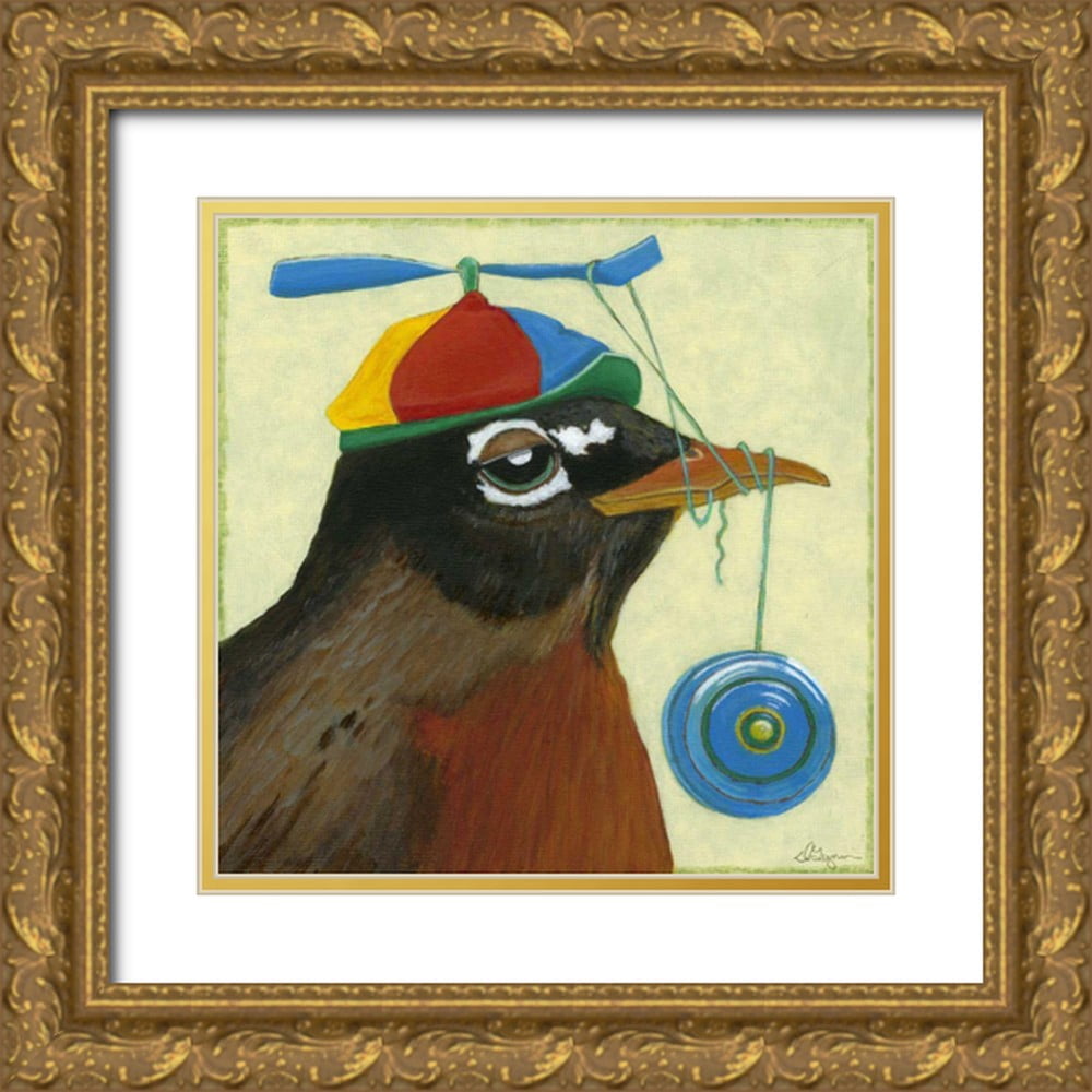 Roll, Dlynn 20x20 Gold Ornate Wood Framed with Double Matting Museum ...