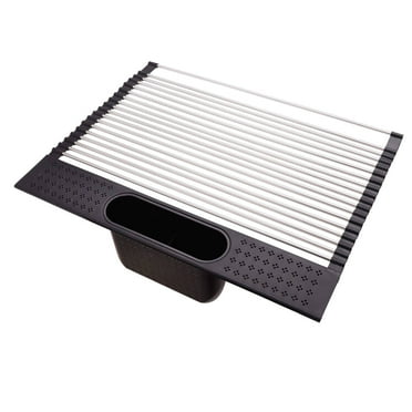 ReaNea Black Roll Up Dish Drying Rack Over The Sink, Kitchen Rolling ...