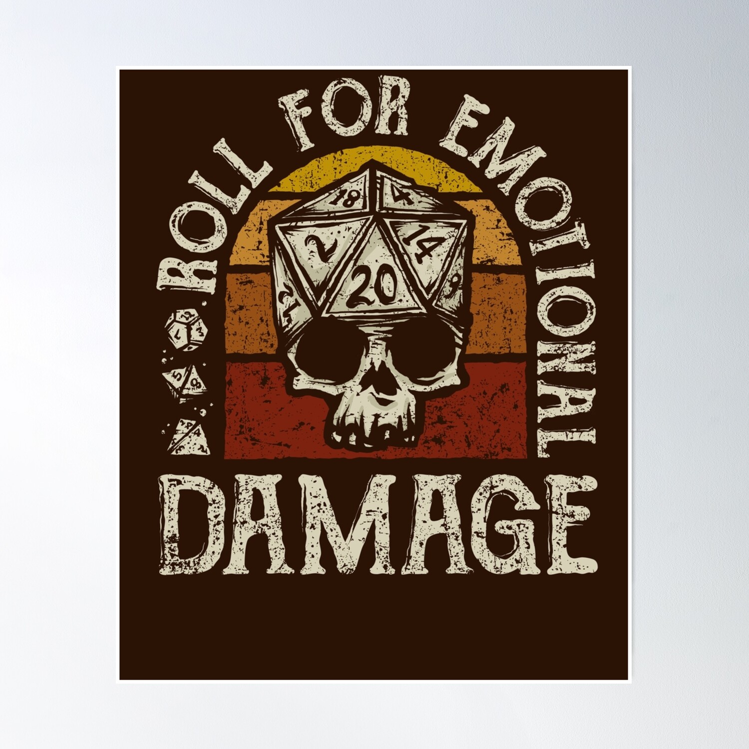 Roll For Emotional Damage Poster Wall Art, Modern Wall Decor, 8x12 ...