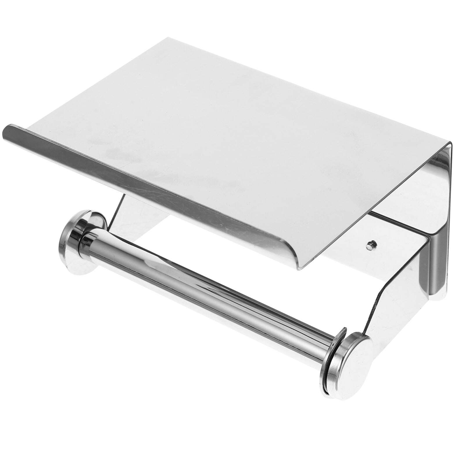 Roll Holder Toilet Paper Rack with Shelf Tissue No Punching Stands ...