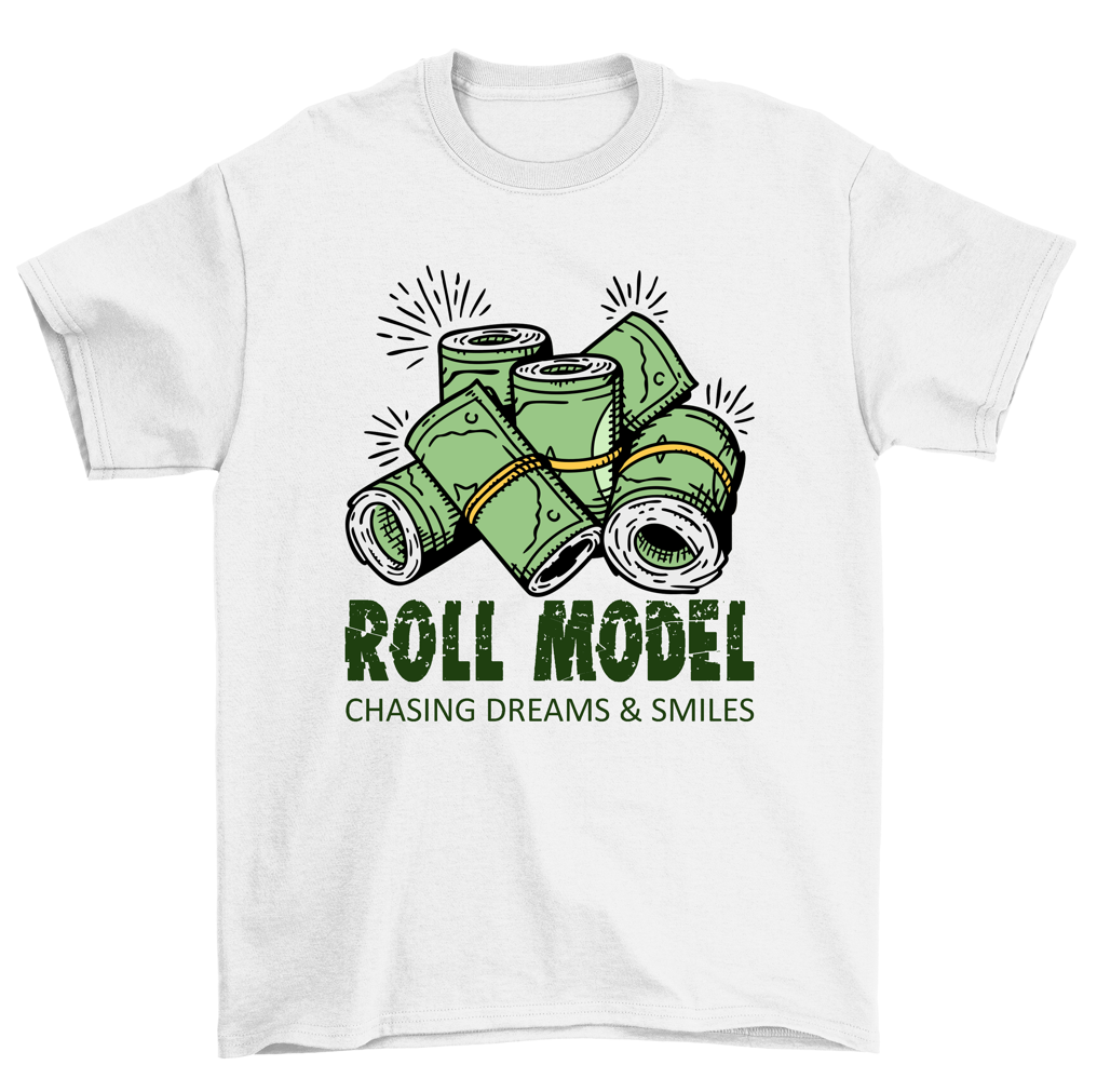 Roll Model Chasing Dreams T-Shirt Dollar Bill Money Hustle Tee Men ...
