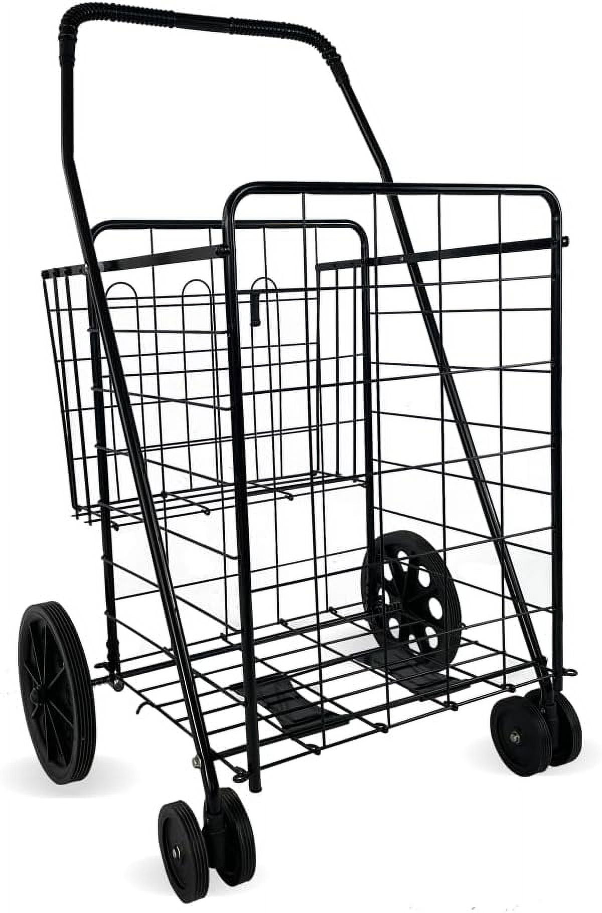 Roll-Motion Folding Shopping Cart, Heavy Duty Grocery Utility Cart with ...