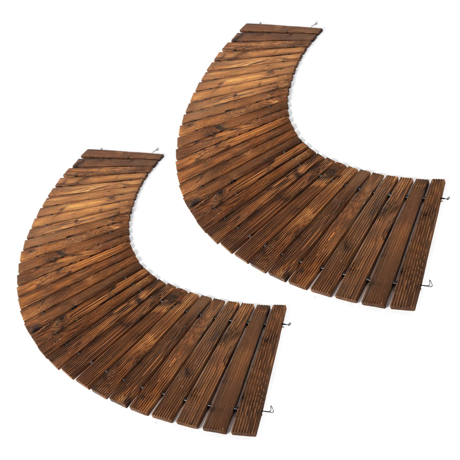 Roll-Out Garden Pathway 7 FT Curved 2 Pack, Outdoor Walkway with Non ...
