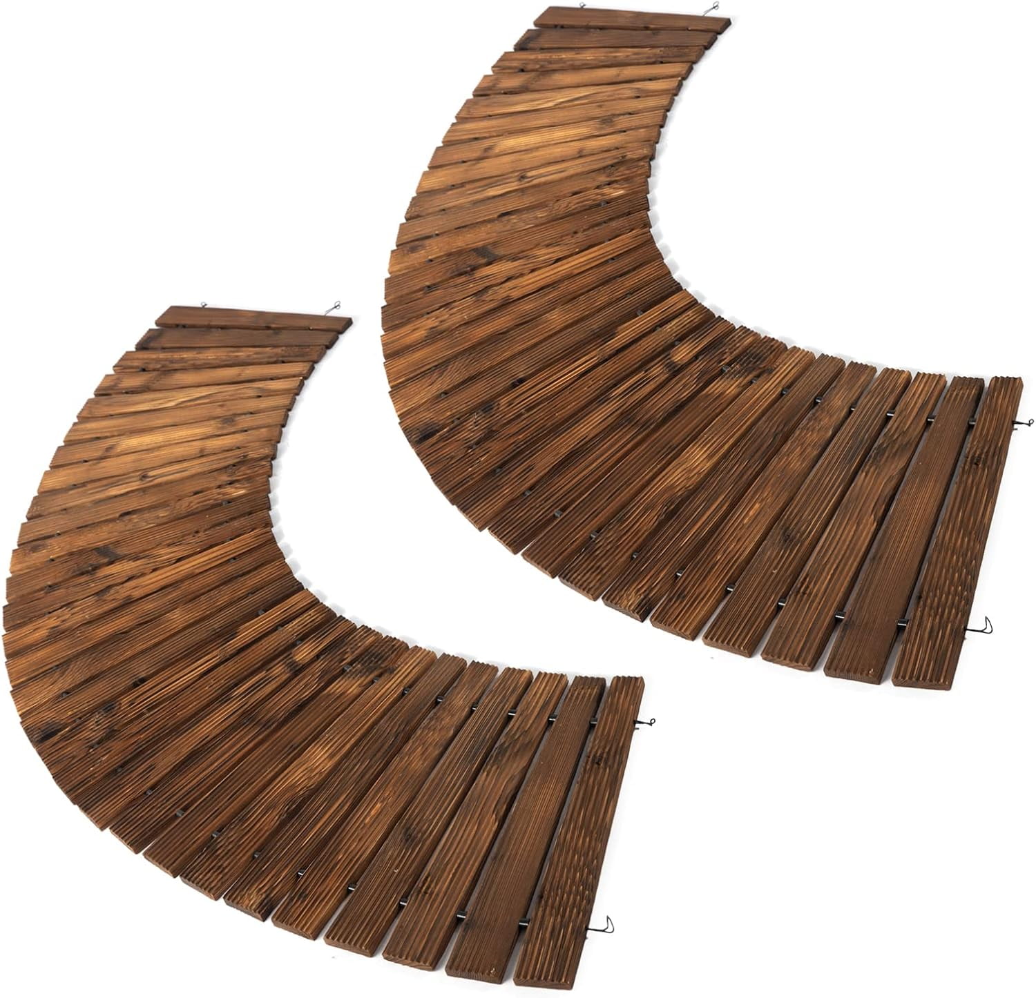 Roll-Out Garden Pathway 7 FT Curved 2 Pack, Outdoor Walkway with Non ...