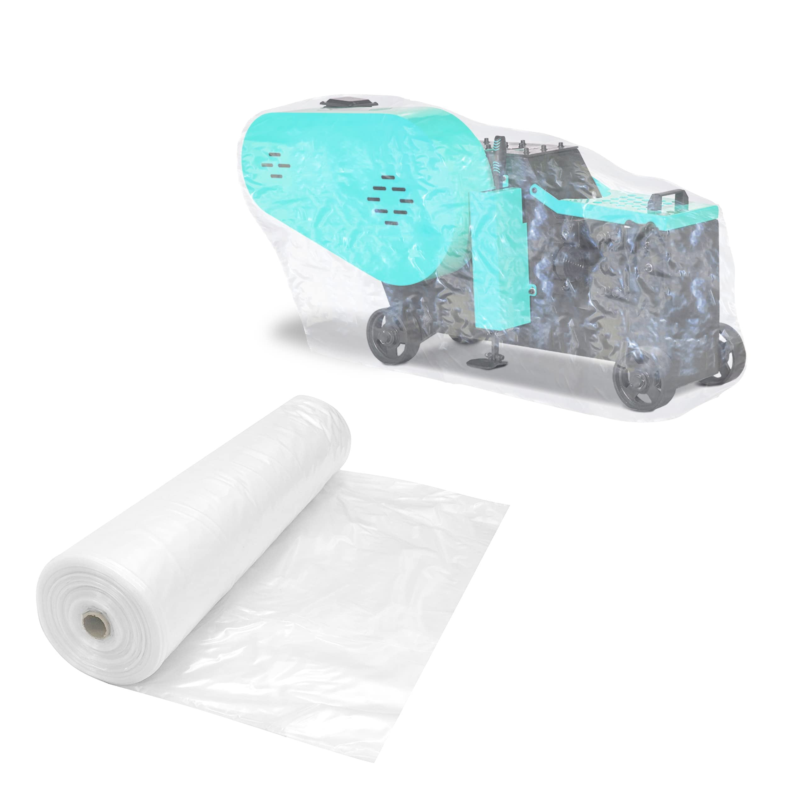 Roll of Polyethylene Tarp 20ft x 100ft. Clear Low Density Bags ...