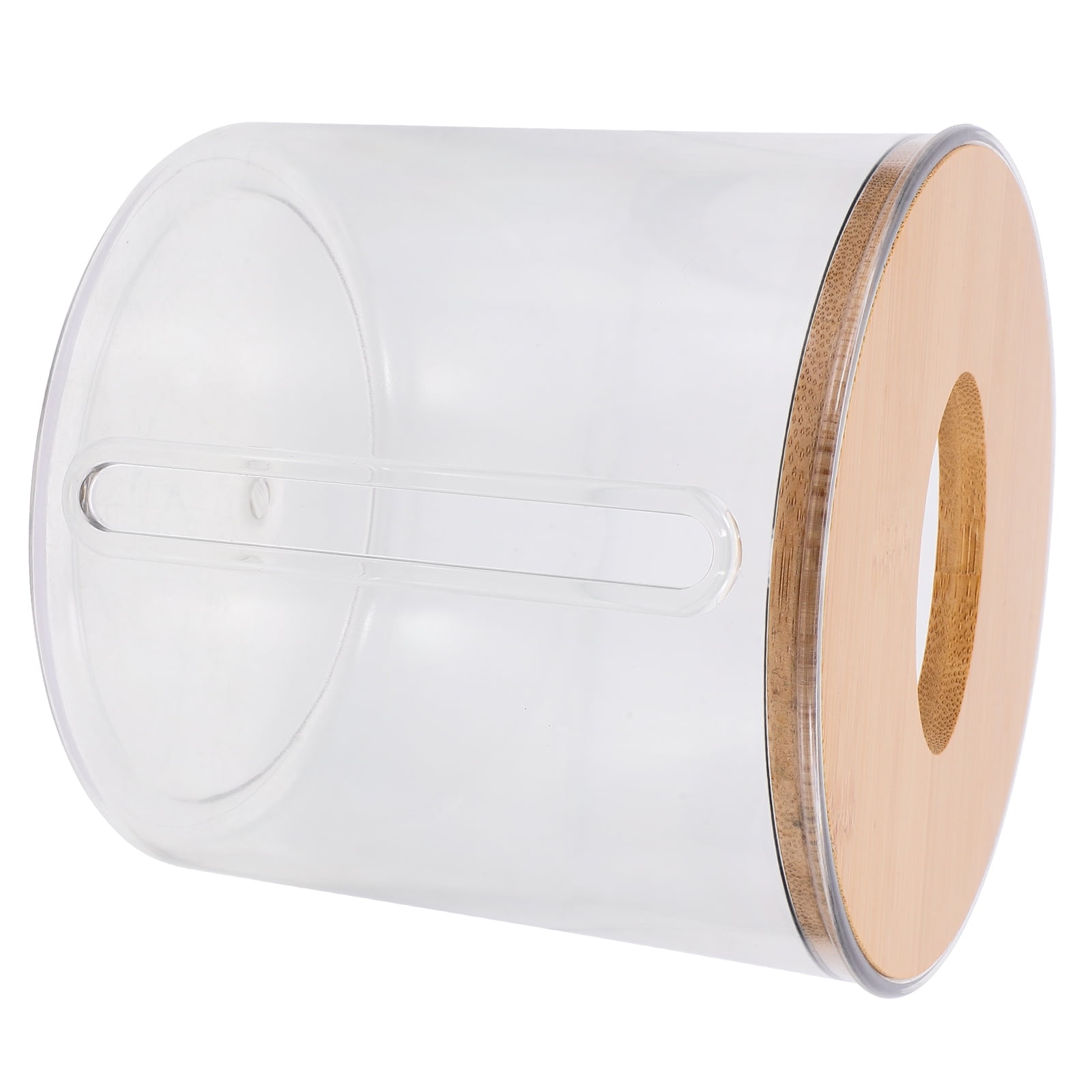 Roll Tissue Box Holder with Cover Round Facial Tissue Dispenser Box ...