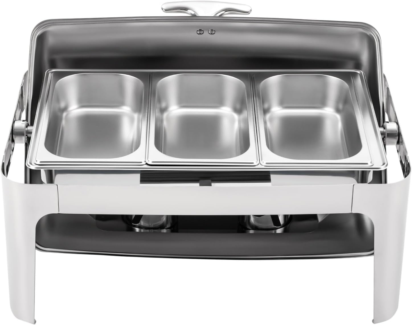 Roll Top Chafing Dish Buffet Set,9.5QT Stainless Steel Rectangular ...