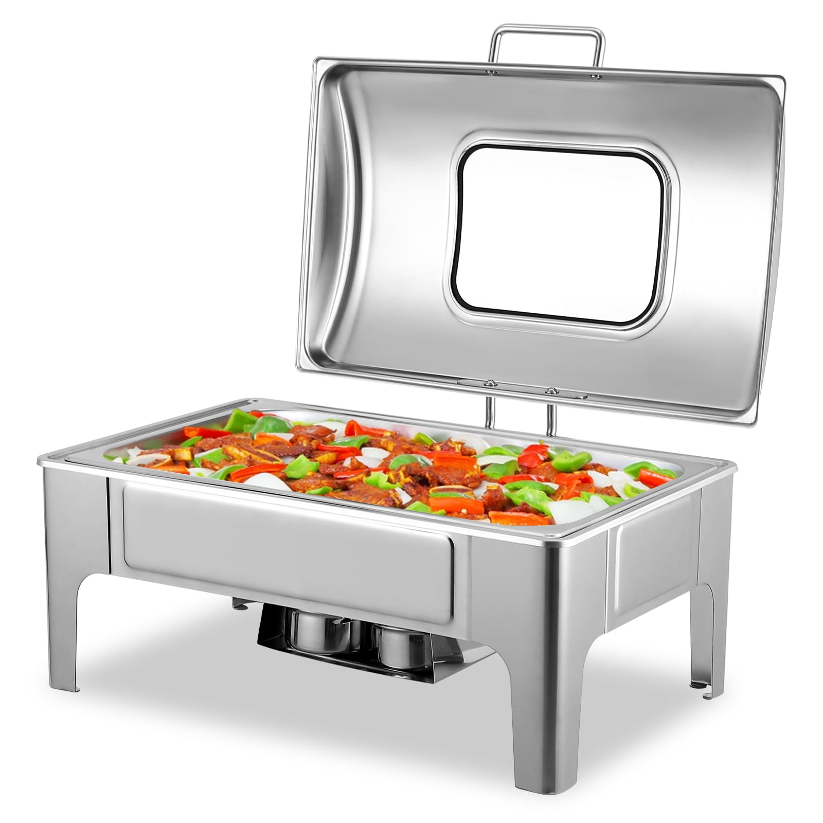 Roll Top Chafing Dish Buffet Set, 9 Quart Full Pan Chafer, Rectangle ...