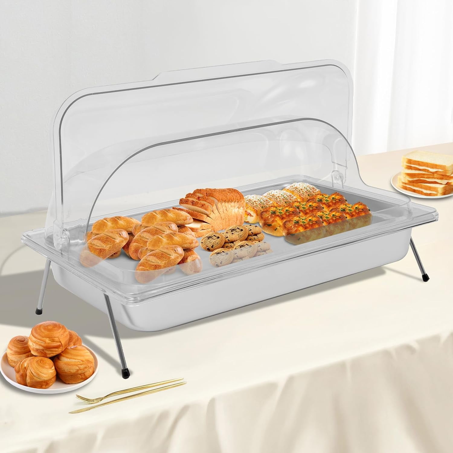 Roll Top Ice Food Serving Display Tray 3.17Qt Food Dishes Display Plate ...