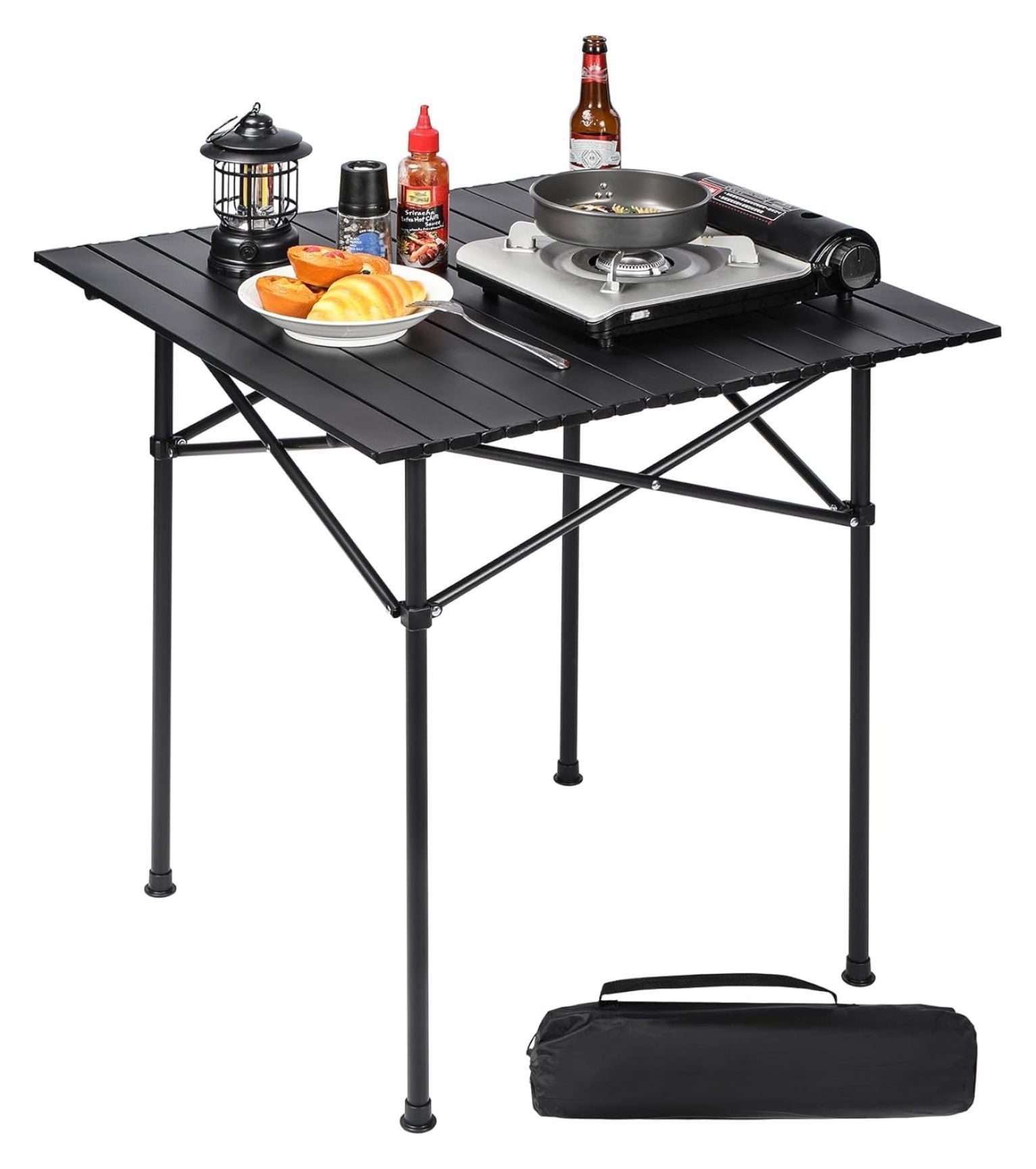 Roll Up Camping Tables That Fold Up, Lightweight Portable Compact Metal ...