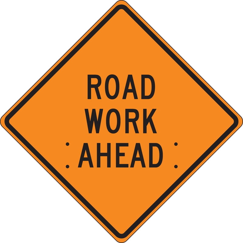 Roll Up Construction Sign Road Work Ahead For House 12"Yard Sign ...