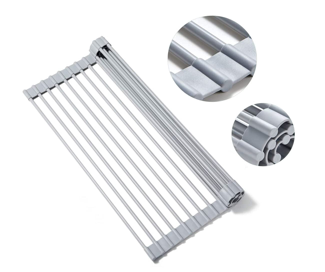 Roll Up Dish Drying Rack Gray 20.5 X 13 Inch Over Sink Kitchen Use ...