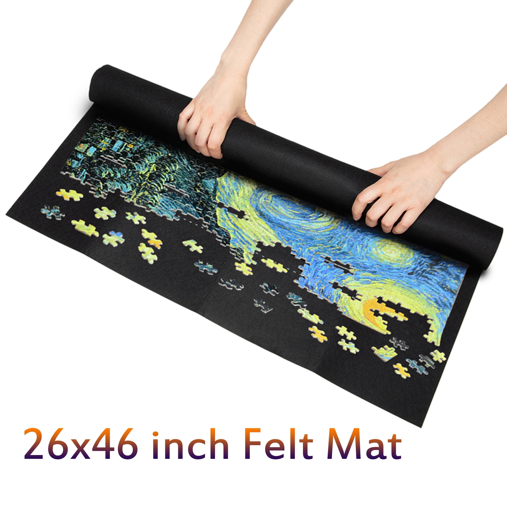 Roll Up Jigsaw Puzzle Mat Puzzle Mat Saver Pad 46" x 26" Portable ...