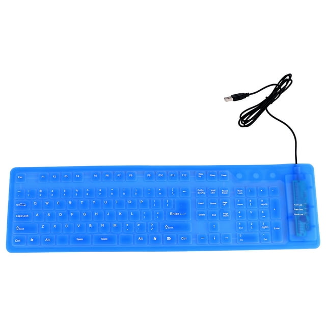 Roll Up Keyboard Computer Waterproof 109 Keys Silent USB Wired Keyboard ...