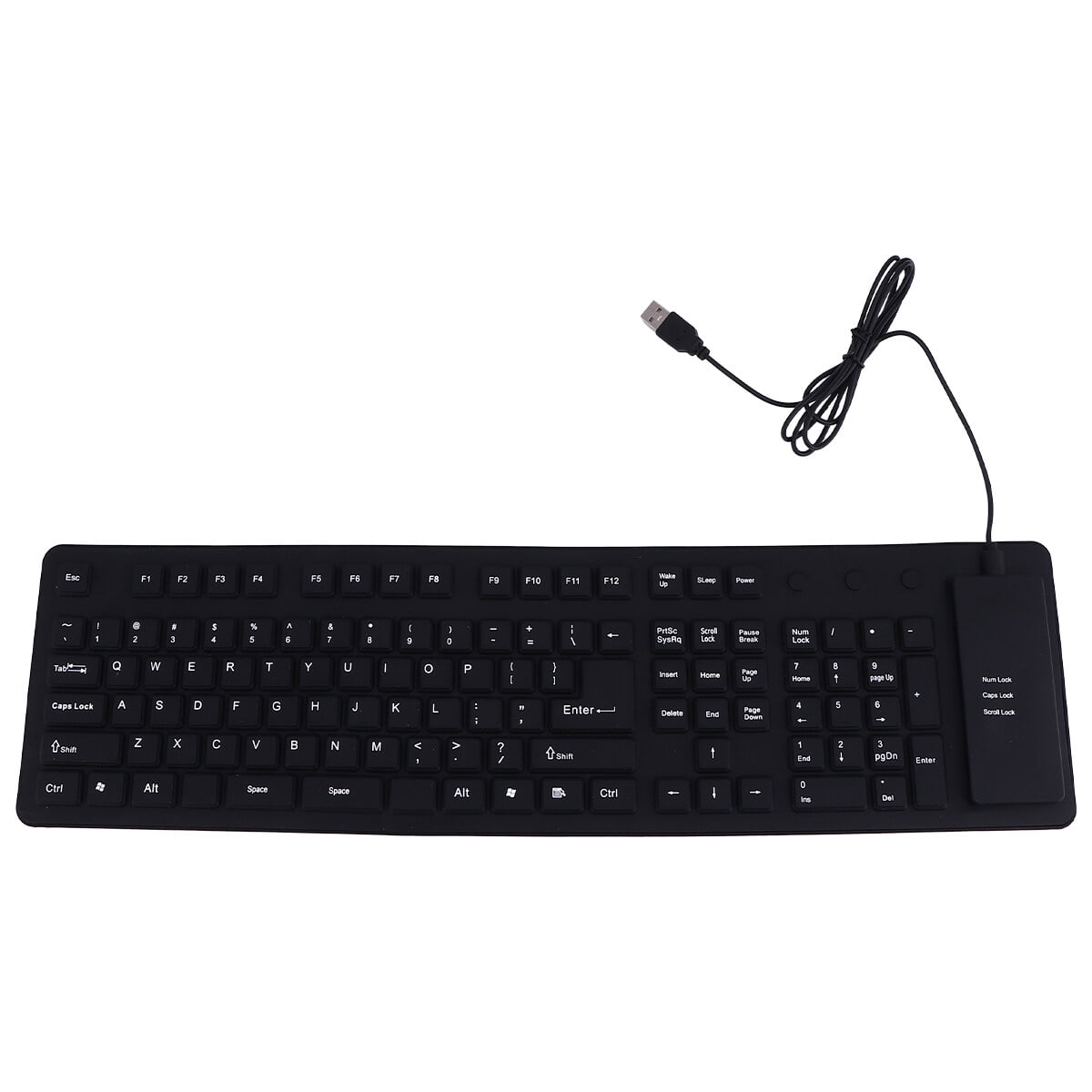 Roll Up Keyboard Computer Waterproof 109 Keys Silent USB Wired Keyboard ...