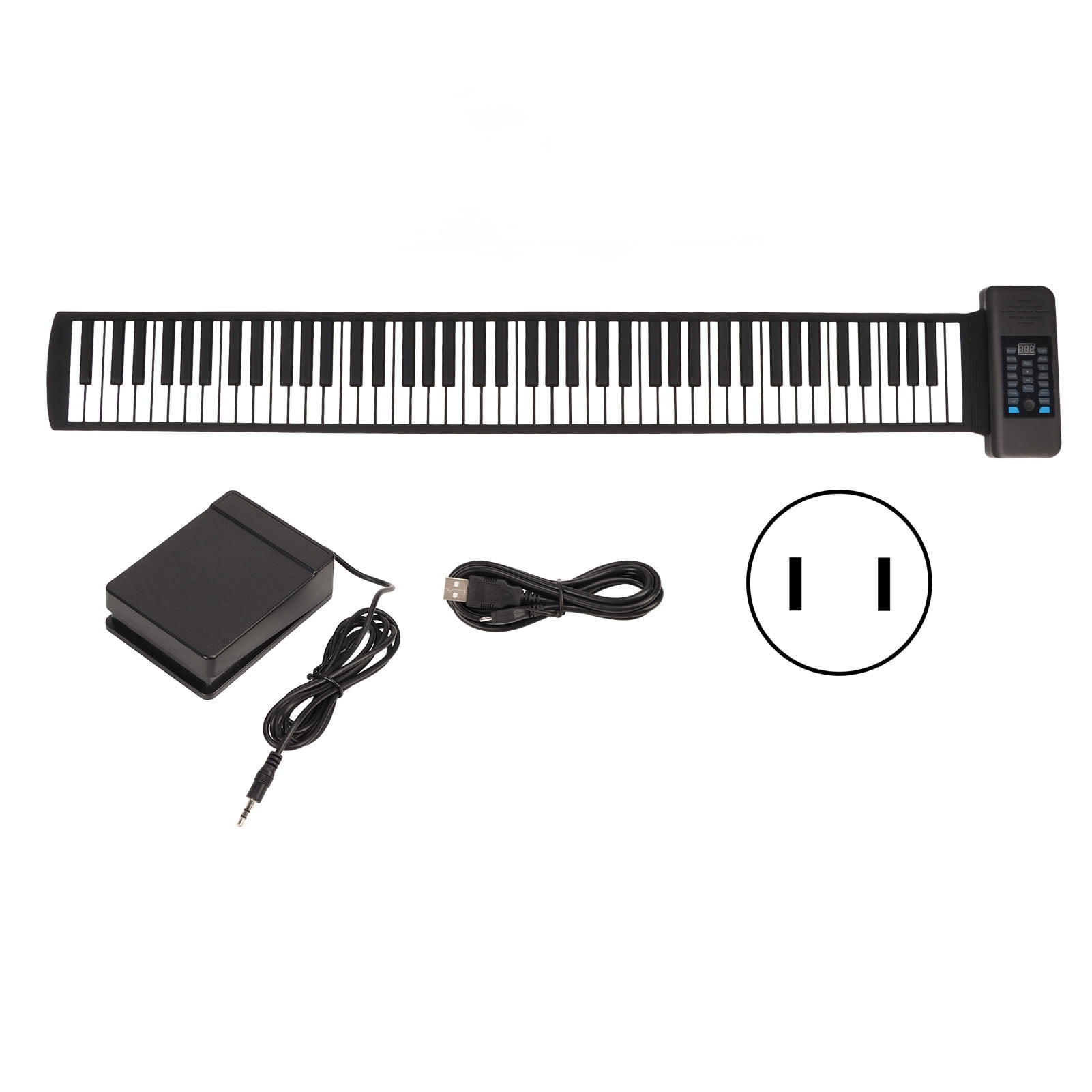 Roll Up Piano 88 Keys Foldable Portable Plug and Play Rechargeable Soft ...