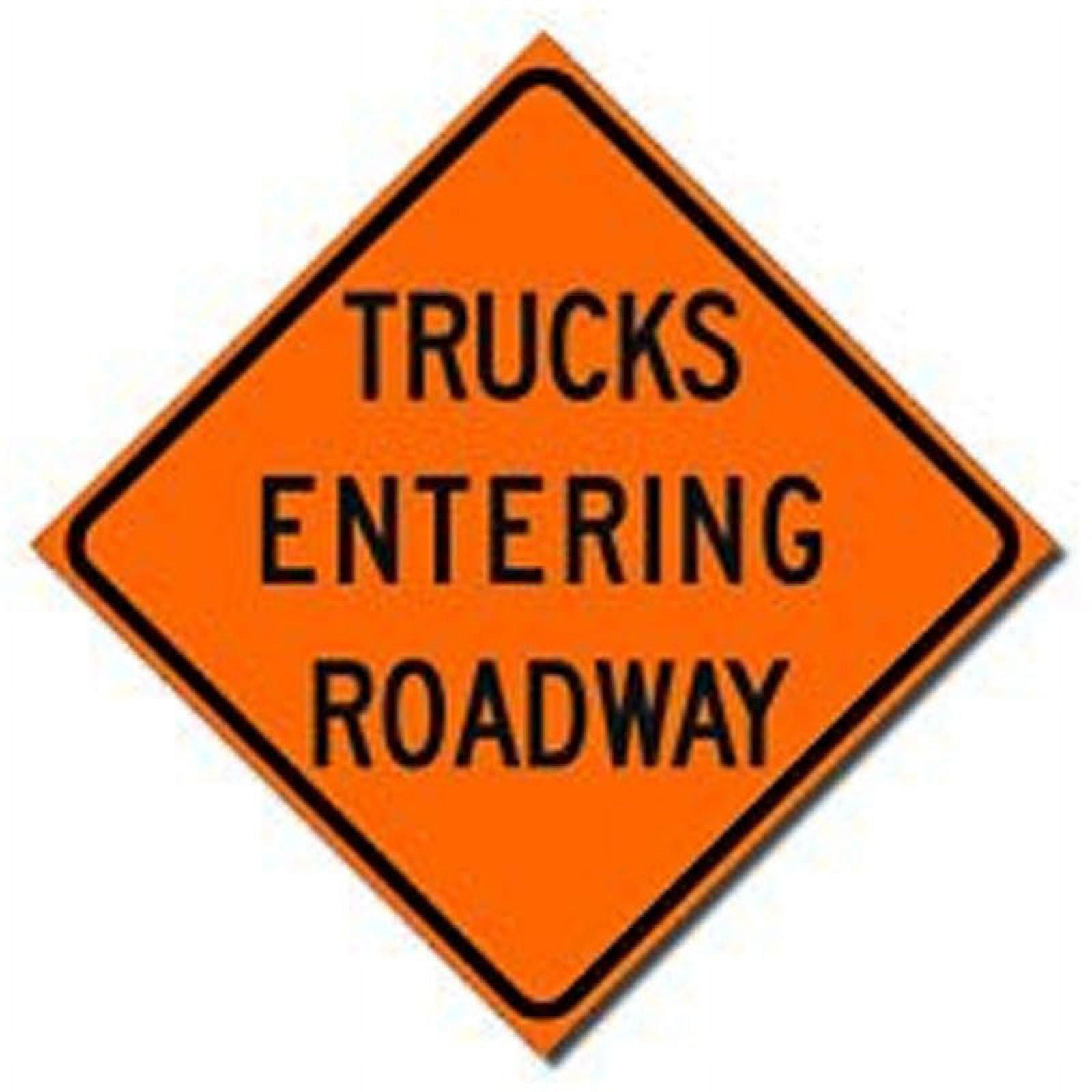 Roll Up Safety Sign - Trucks Entering Roadway - Walmart.com