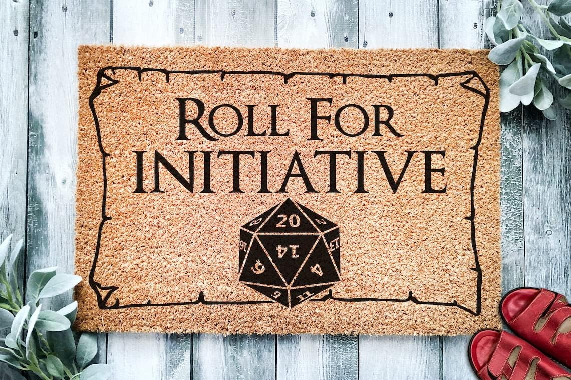 Roll for Initiative Door Mat Roleplaying Tabletop Gaming NAT on ...