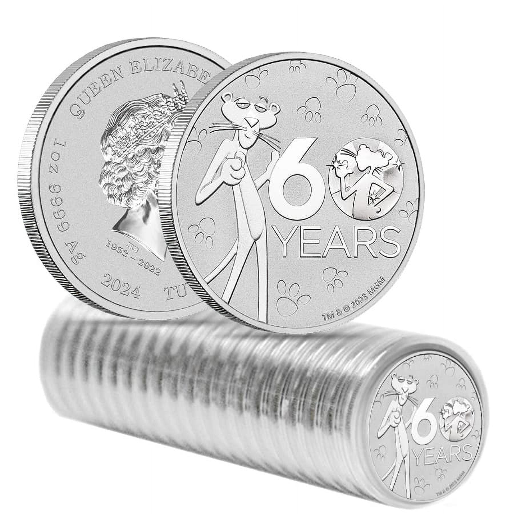 2024 Tuvalu Pink Panther 60th Anniversary 1 oz Silver Coin BU - Roll of ...