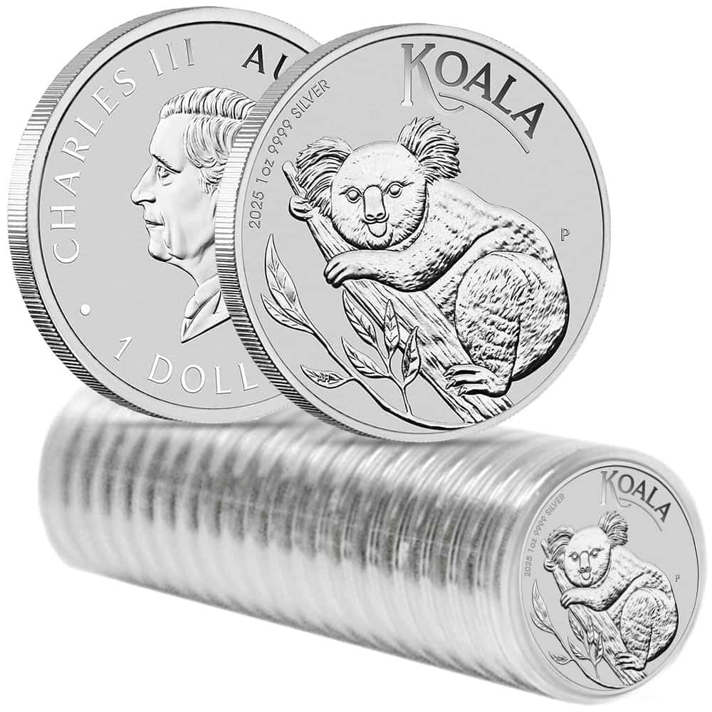 Roll of 20 - 2025 1 oz Silver Australian Koala Perth Mint BU - Walmart.com
