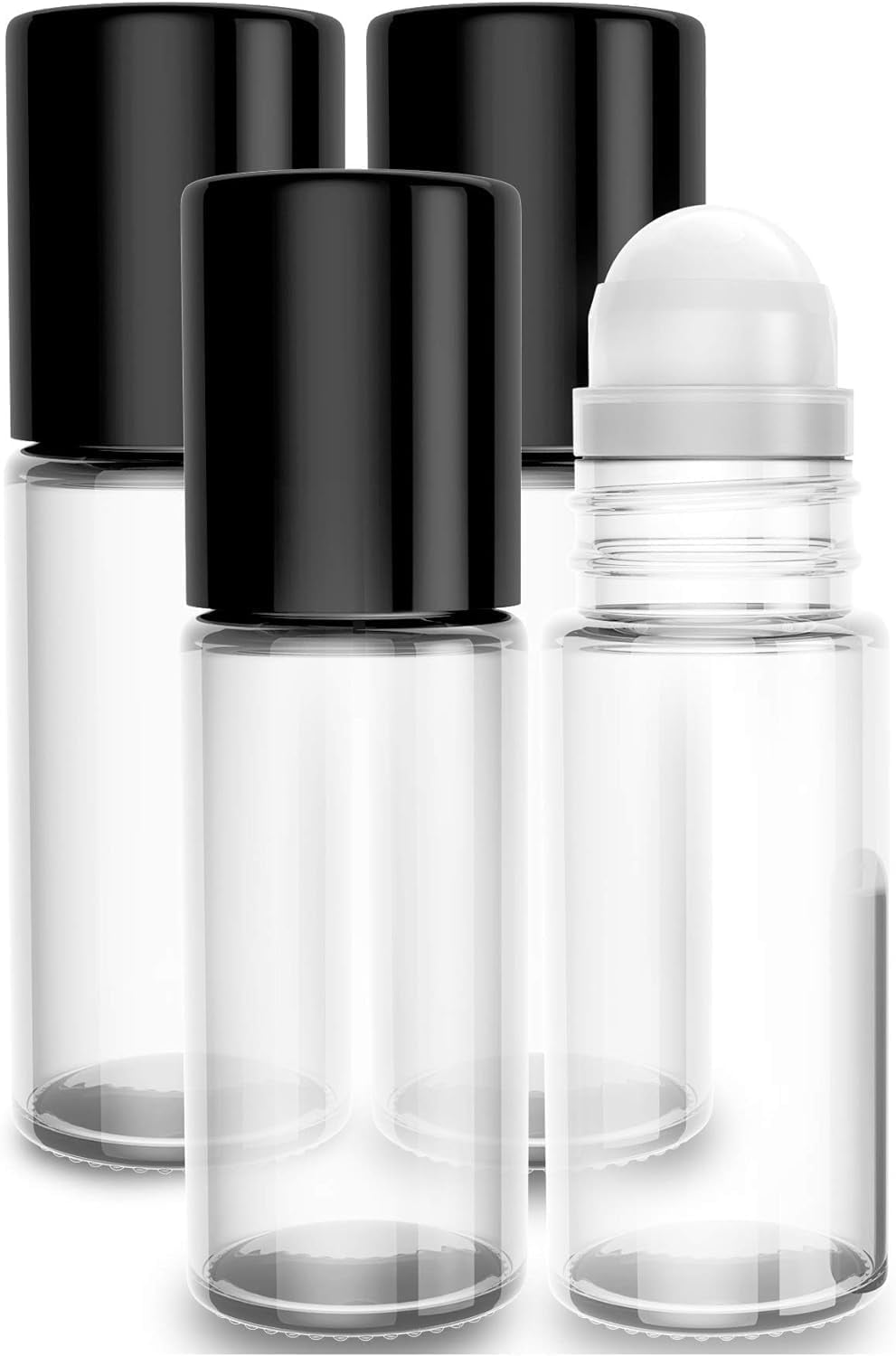 Roll on Glass Bottles 1 OZ, Pack of 6 Clear, Empty Bottles, Refillable ...