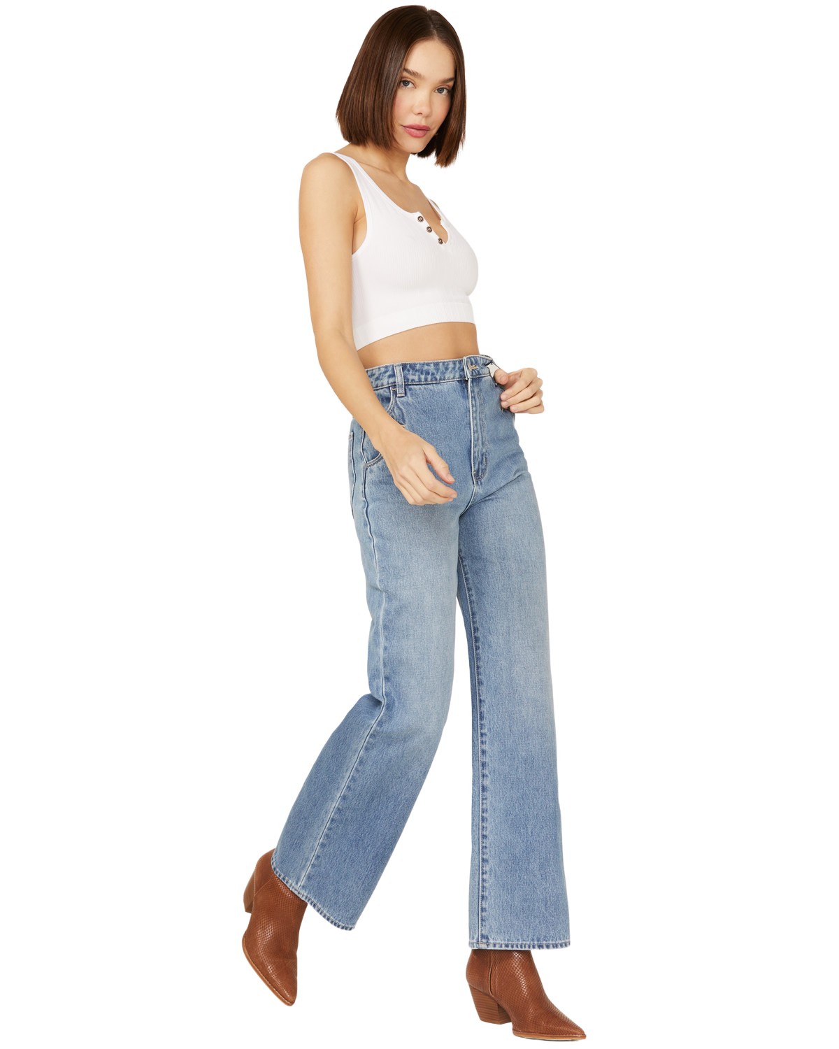 Rolla's Women's Heidi Light Wash High Rise Wide Jeans - 14416 30 REG ...