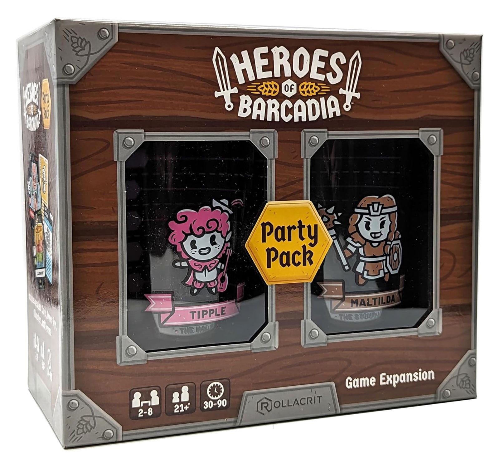 Rollacrit Heroes of Barcadia Party Pack Expansion, Includes 2 New Cups ...
