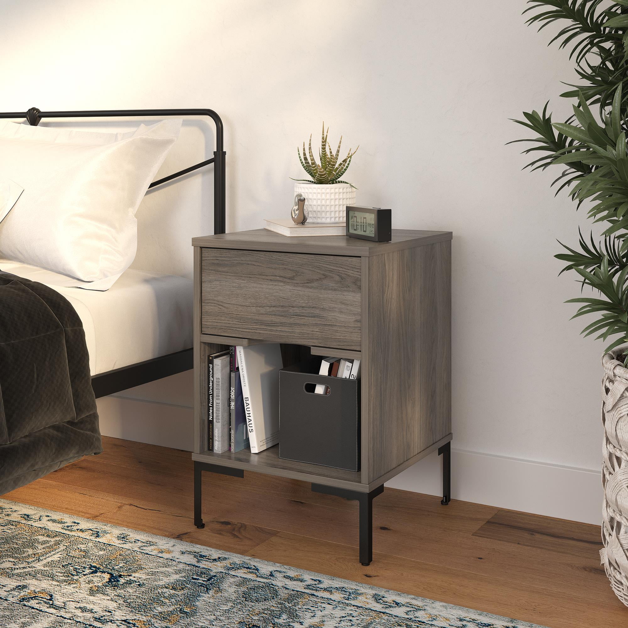 Ameriwood Home Rolland Nightstand, Weathered Oak - Walmart.com