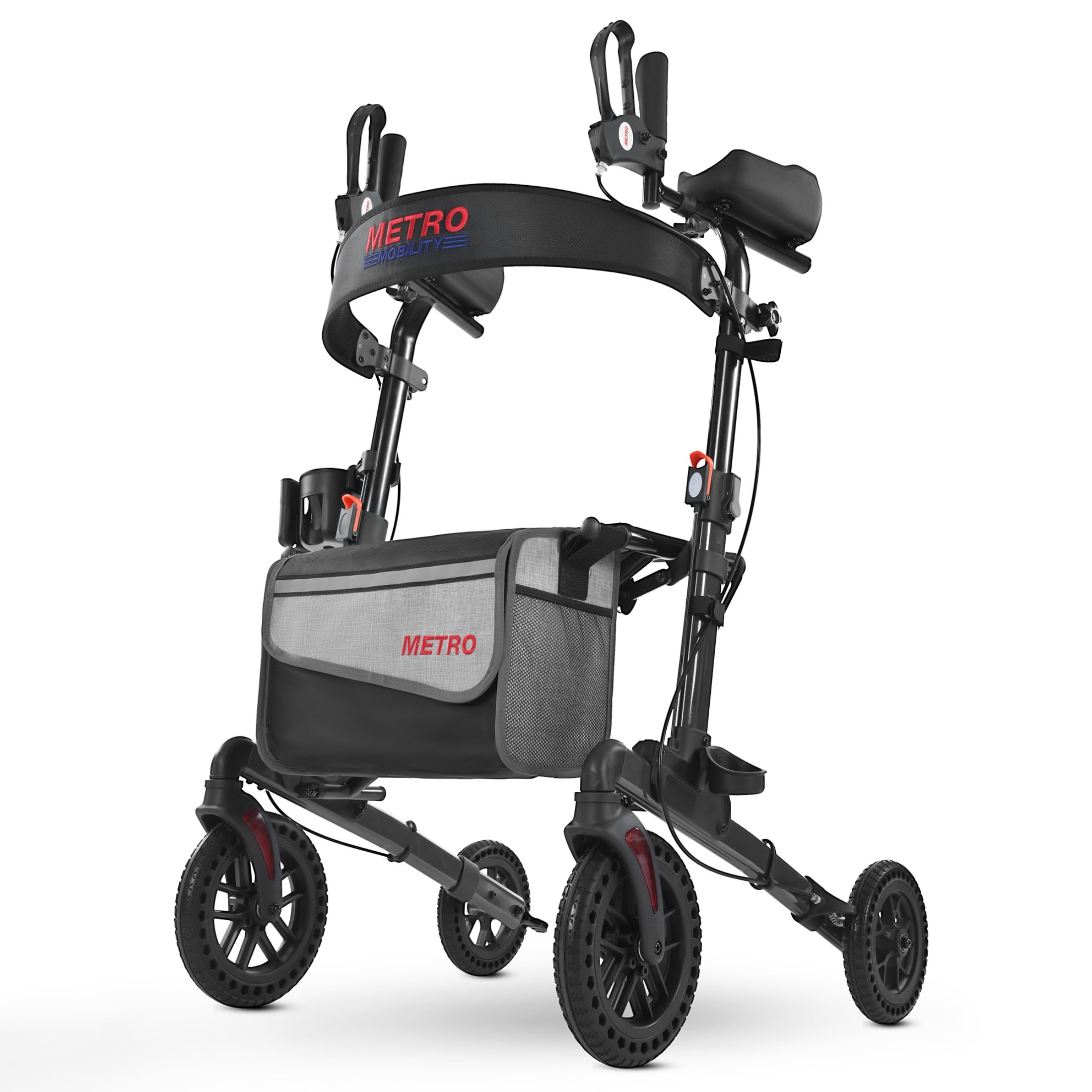 METRO, Rollator Walker, with Padded Seat, All-Terrain PVC Wheels ...
