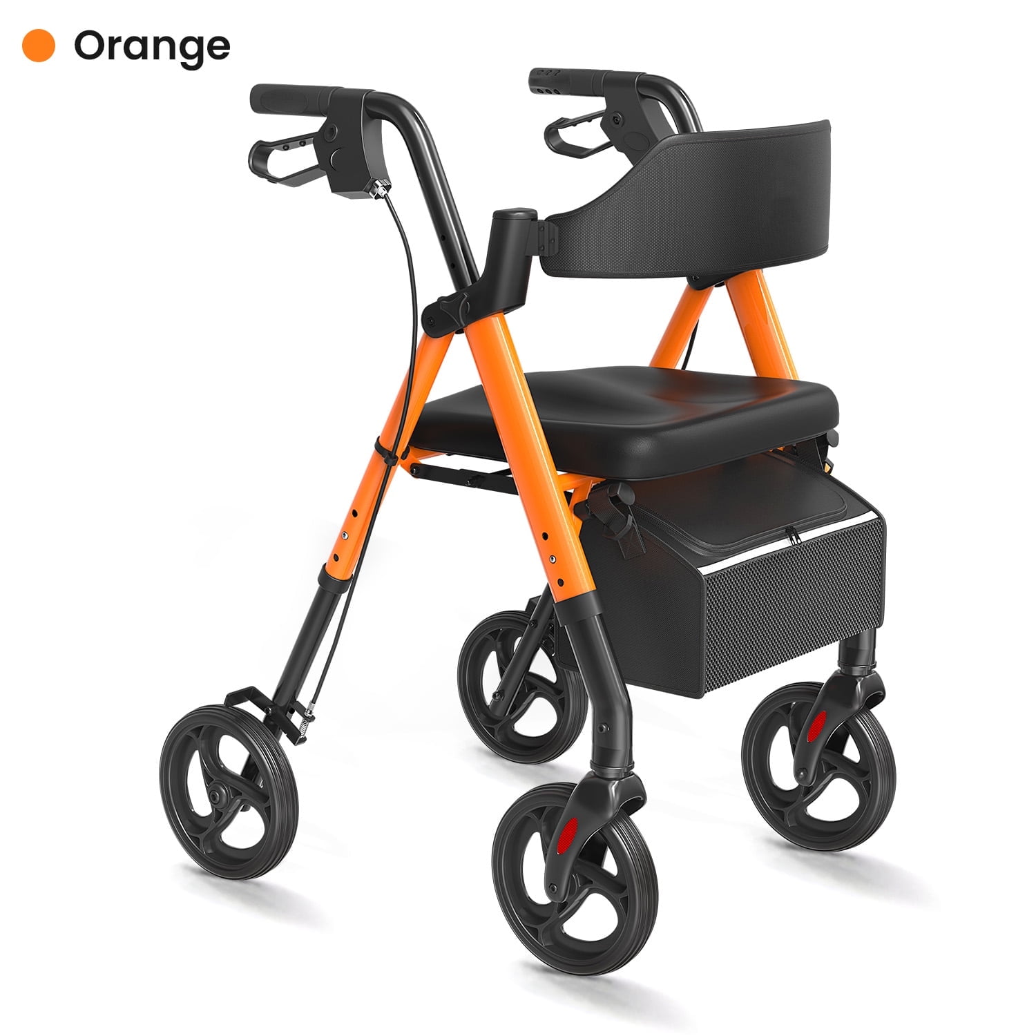 VOCIC Foldable Senior Rollator with Seat, Adjustable Height & All ...