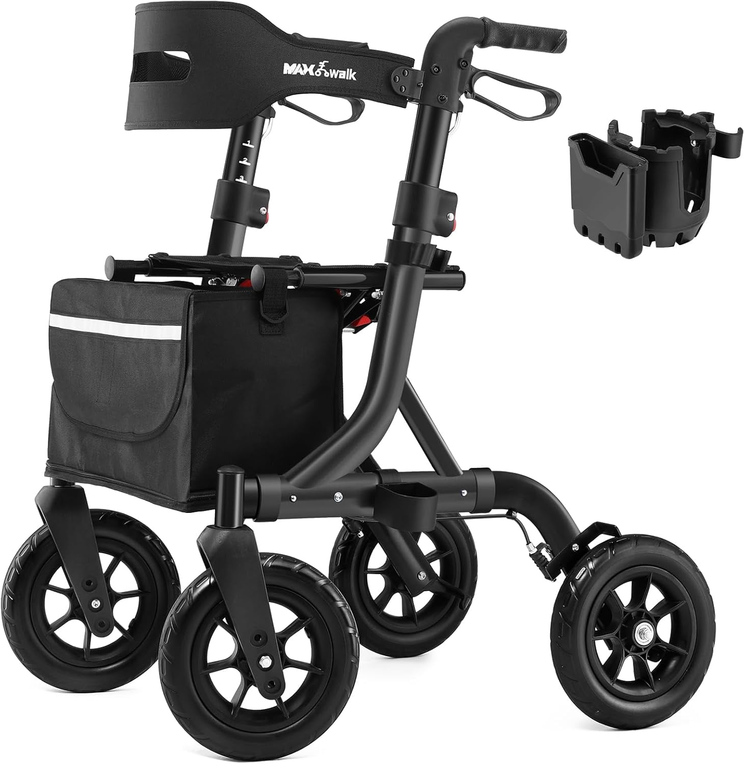 Rollator Walker for Seniors, Foldable All Terrain Rolling Walker with ...