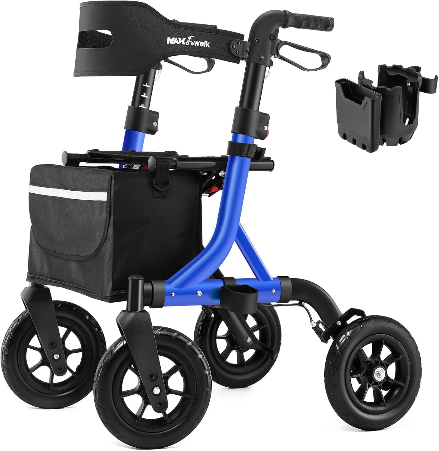 Rollator Walker for Seniors, Foldable All Terrain Rolling Walker with ...