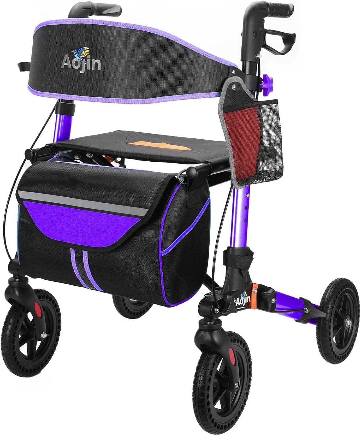 Rollator Walker for Seniors, Lightweight Foldable All Terrain Rolling ...