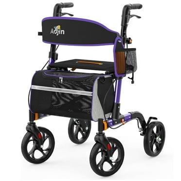 BEYOUR WALKER Upright Stand Up Rollator, 10” Wheels, Armrest Adjustable ...