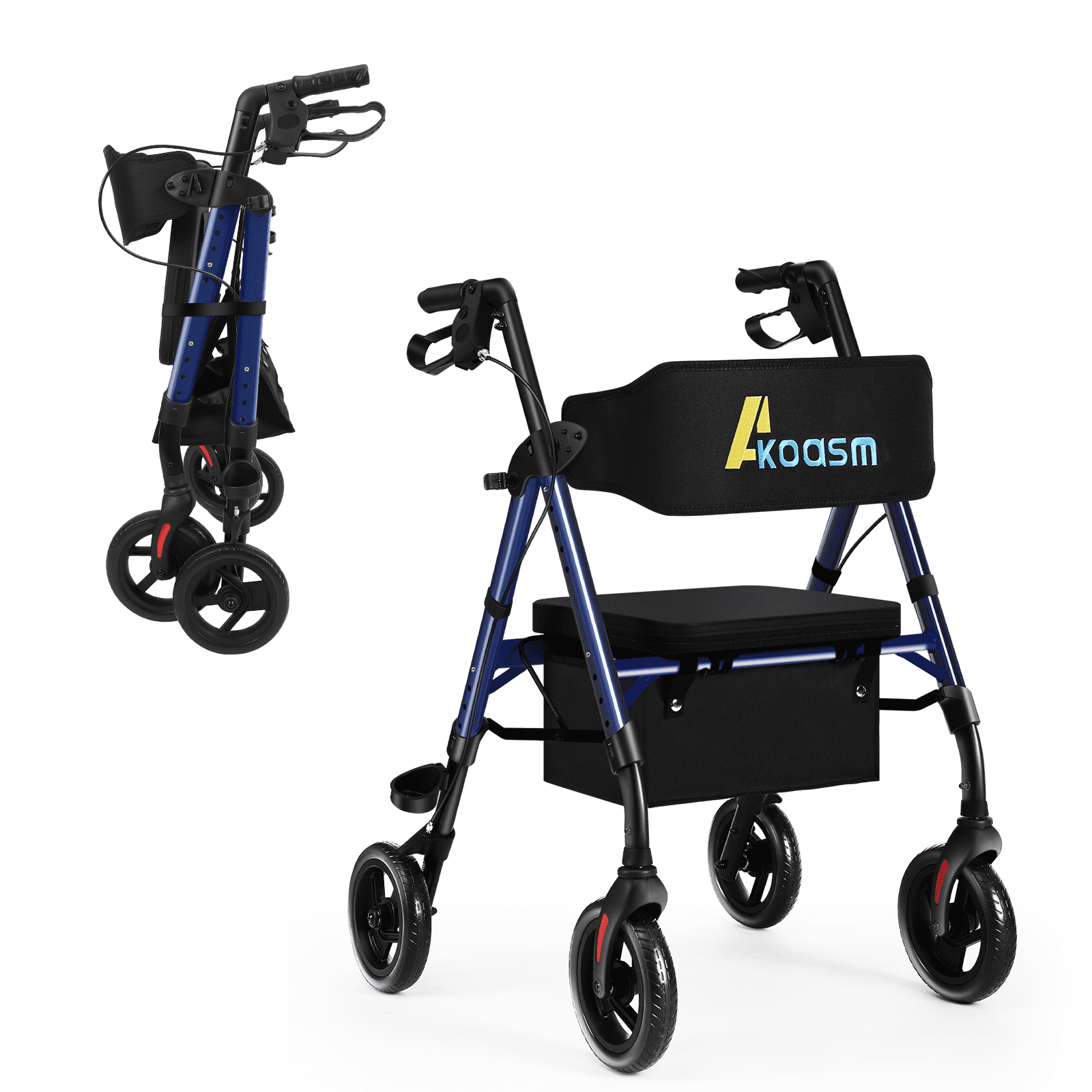 Rollator Walker for Seniors, Lightweight Foldable All Terrain Rolling ...