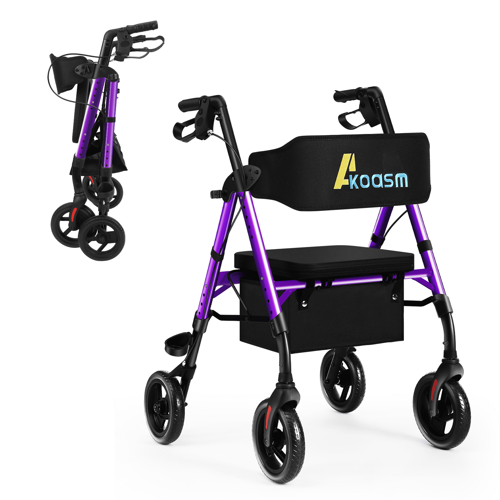 Rollator Walker for Seniors, Lightweight Foldable All Terrain Rolling ...
