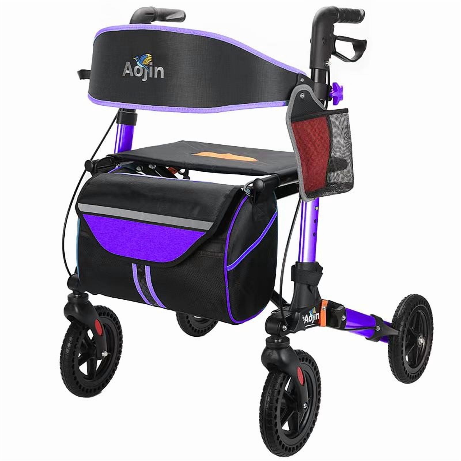Rollator Walker for Seniors with Seat - Lightweight Foldable Aluminum ...
