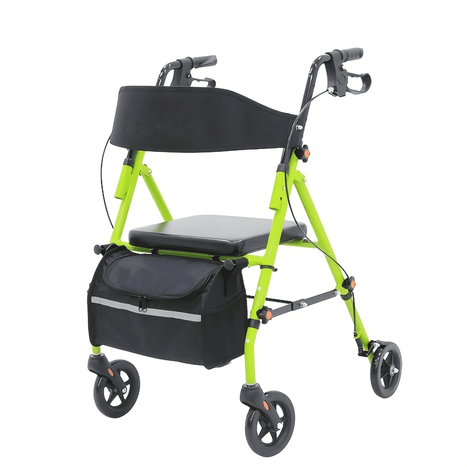 Rollator Walker with Seat, Steel Rolling Walker with 360° Steerable ...