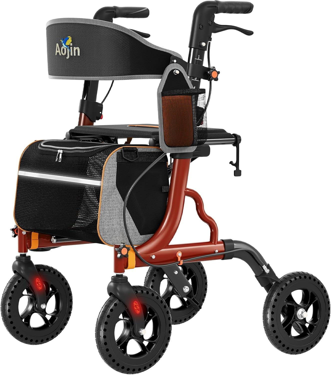 Rollator Walkers for Seniors with Seat, Foldable Walkers for Seniors, 8 ...