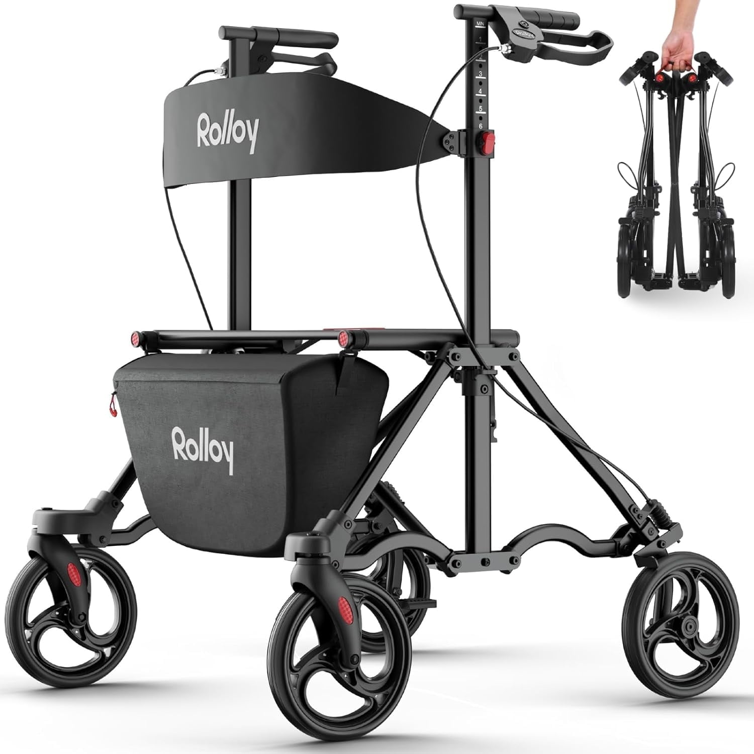 Rollator Walkers for Seniors with Seat, Lightweight Ultra-Compact ...