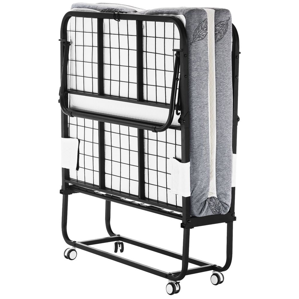Rollaway Bed, 38 in x 75 in Folding Bed with 4 in Mattress, Twin Size ...